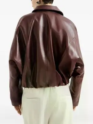 Brunello Cucinelli Nappa Leather Drawstring Jacket With Monili