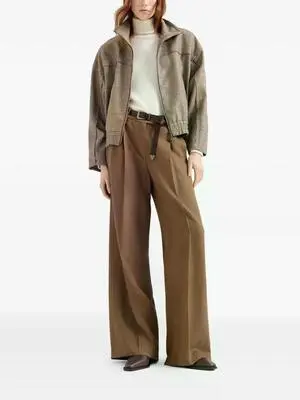 Brunello Cucinelli Riding Calfskin Chelsea Boots With Embellished Heel - Brown