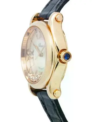 Chopard Happy Sport 30mm Watch With Mother-of-pearl Dial And Floating Diamonds