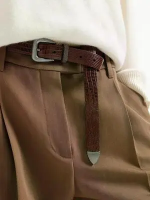 Brunello Cucinelli Lizard-effect Calfskin Belt
