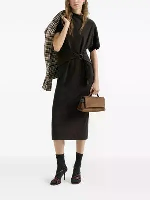 Brunello Cucinelli Calfskin City Heels With Monili Embellishment