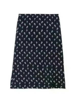 AGNES B. Floral Print Midi Skirt