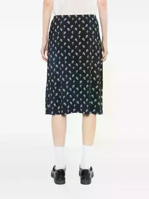AGNES B. Floral Print Midi Skirt
