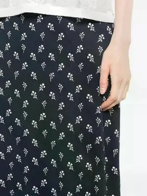 AGNES B. Floral Print Midi Skirt