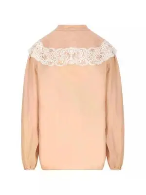 Chloé Lace-trim Tie-neck Silk Shirt