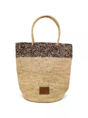 AGNES B. Raffia Tote Bag - Neutrals