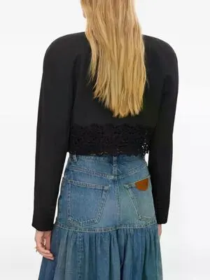 Chloé Lace-trim Cropped Cardigan - Black