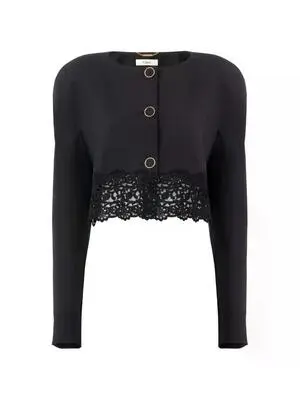 Chloé Lace-trim Cropped Cardigan - Black
