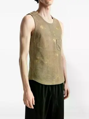 ZIGGY CHEN Paint-splatter Button-fastening Vest
