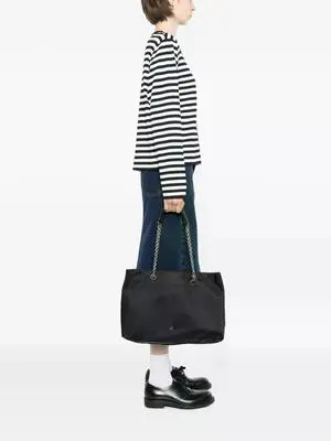 AGNES B. Chain-link Logo-plaque Tote Bag - Black