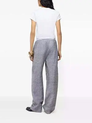 Rabanne Straight-leg Trousers With Contrast Stripe Waistband