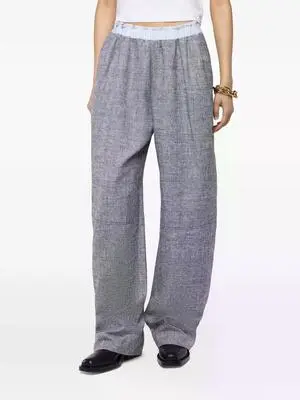 Rabanne Straight-leg Trousers With Contrast Stripe Waistband