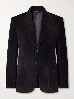 TOM FORD Panelled Suede Blazer - Black