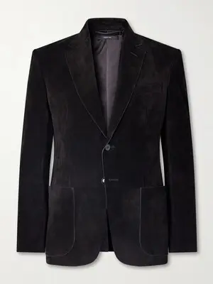 TOM FORD Panelled Suede Blazer - Black