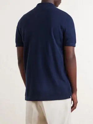 TOM FORD Slim-fit Lyocell And Cotton-blend Piqué Polo Shirt - Blue