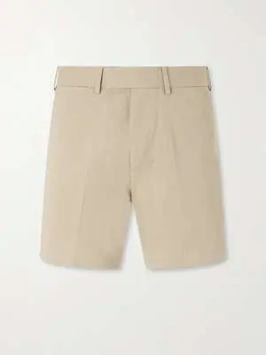 TOM FORD Straight-leg Cotton-blend Twill Shorts - Beige