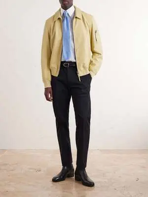 TOM FORD Tapered Cotton-blend Twill Trousers
