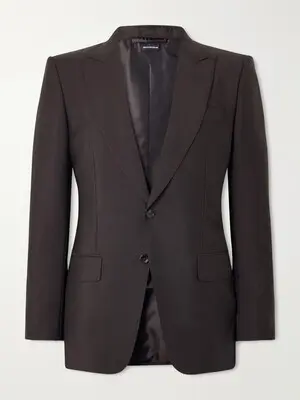 TOM FORD O'connor Mohair And Wool-blend Suit Jacket - Brown