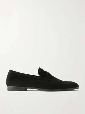 TOM FORD Sean Suede Penny Loafers - Black