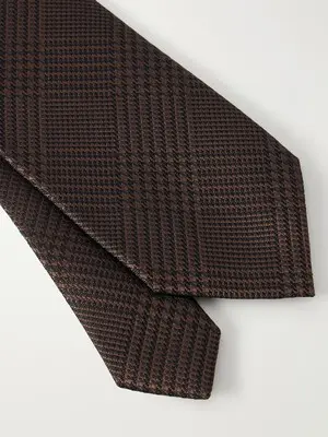 TOM FORD 7cm Prince Of Wales Checked Silk-jacquard Neck Tie - Brown