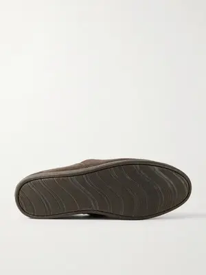 STOFFA Panelled Suede Slippers