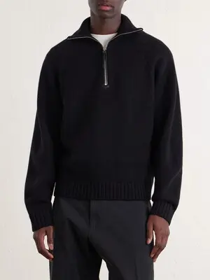 TOM FORD Wool And Cashmere-blend Half-zip Sweater - Black