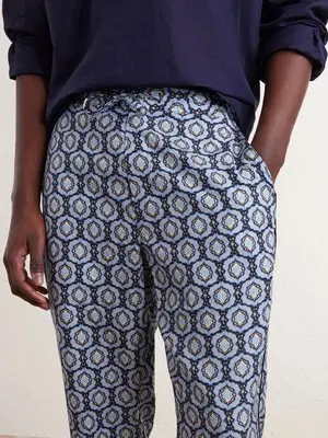 Orlebar Brown Alfred Straight-leg Printed Lyocell-satin Trousers - Blue