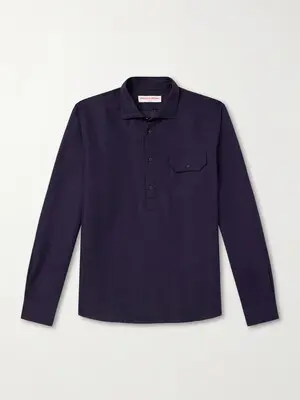 Orlebar Brown Cesare Linen And Cotton-blend Shirt - Blue