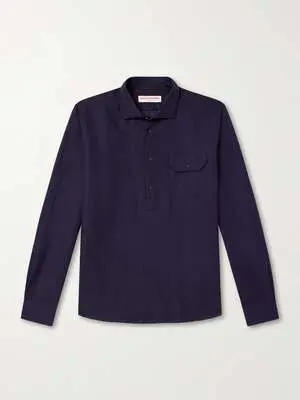 Orlebar Brown Orlebar Brown - Cesare Linen And Cotton-Blend Shirt - Men - Blue - S Navy