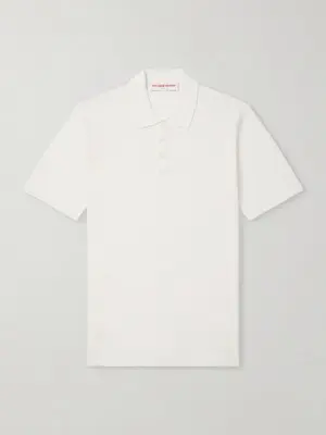 Orlebar Brown Burnham Tie Stitch Ii Silk And Cotton-blend Polo Shirt - Neutrals