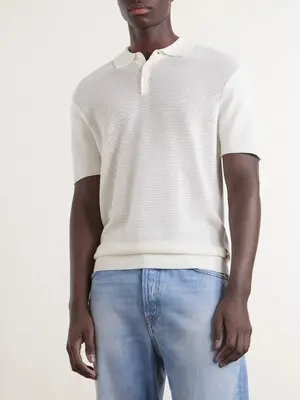 Orlebar Brown Burnham Tie Stitch Ii Silk And Cotton-blend Polo Shirt