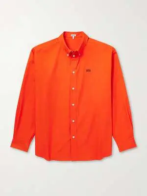 Loewe Anagram-embroidered Cotton Shirt - Red