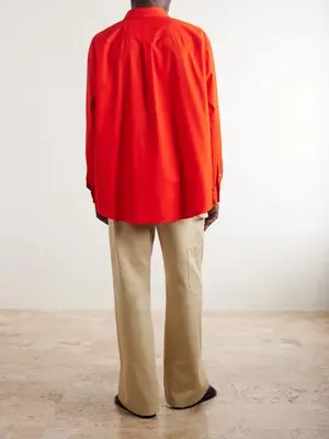 Loewe Anagram-embroidered Cotton Shirt - Red
