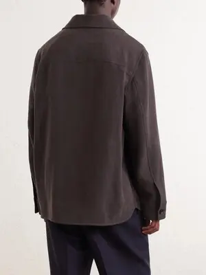 Loro Piana Evandro Herringbone Linen Overshirt