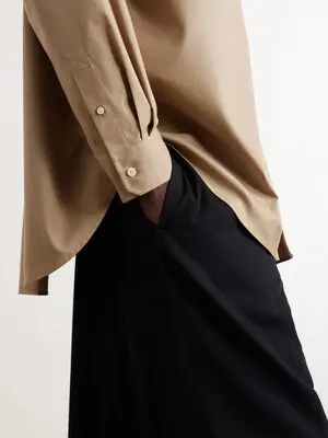 Loewe Anagram-embroidered Cotton Shirt - Neutrals