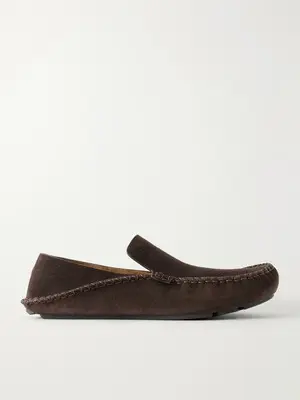 Loewe Suede Driving Loafers - Brown