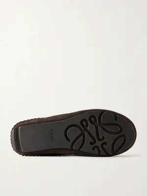 Loewe Rambla Suede Driving Loafers