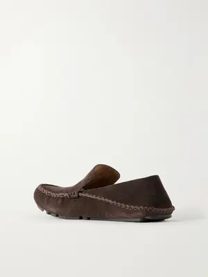 Loewe Rambla Suede Driving Loafers