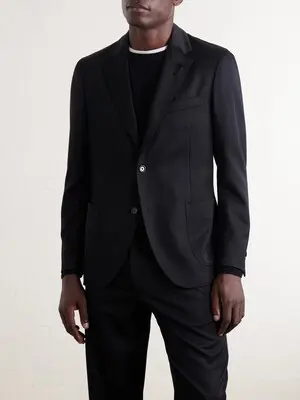 LARDINI Wool Gabardine Suit Jacket