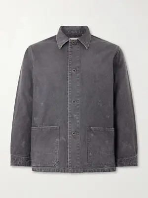 FULLCOUNT Distressed Denim Chore Jacket - Gray
