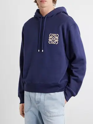 Loewe Cotton-jersey Hoodie - Blue