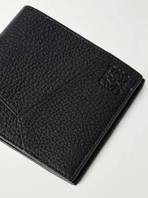 Loewe Puzzle Edge Panelled Full-grain Leather Bifold Wallet - Black