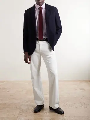 LARDINI Honeycomb-knit Wool Blazer