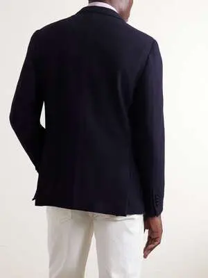 LARDINI Honeycomb-knit Wool Blazer