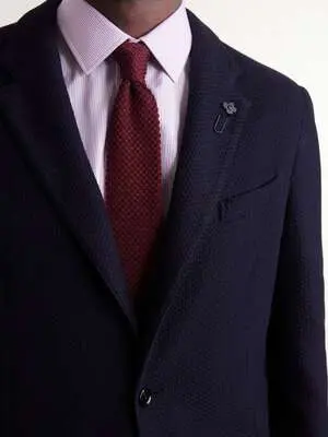 LARDINI Honeycomb-knit Wool Blazer