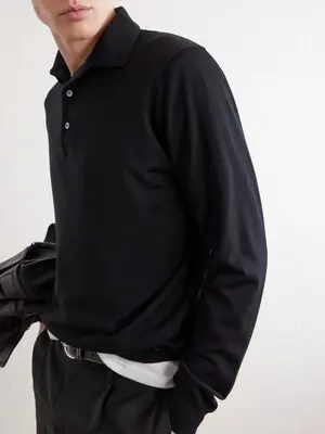 LARDINI Virgin Wool Polo Sweater