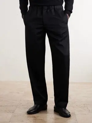 LARDINI Mid-rise Straight-leg Wool-twill Suit Trousers