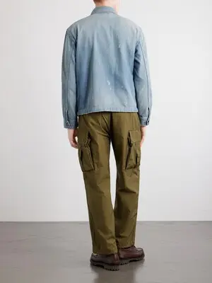 FULLCOUNT Distressed Denim Zip-up Jacket