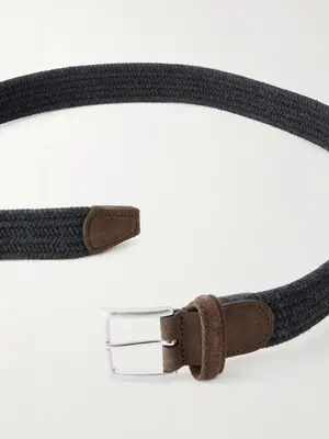 Anderson's Braided Fabric Belt With Suede Trim