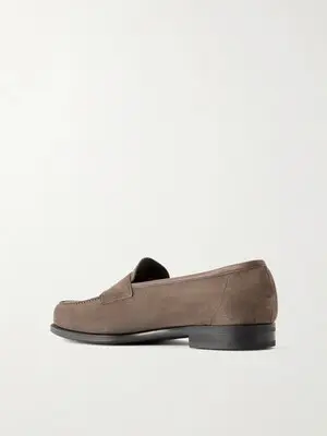 EDWARD GREEN Pimlico Suede Penny Loafers - Brown